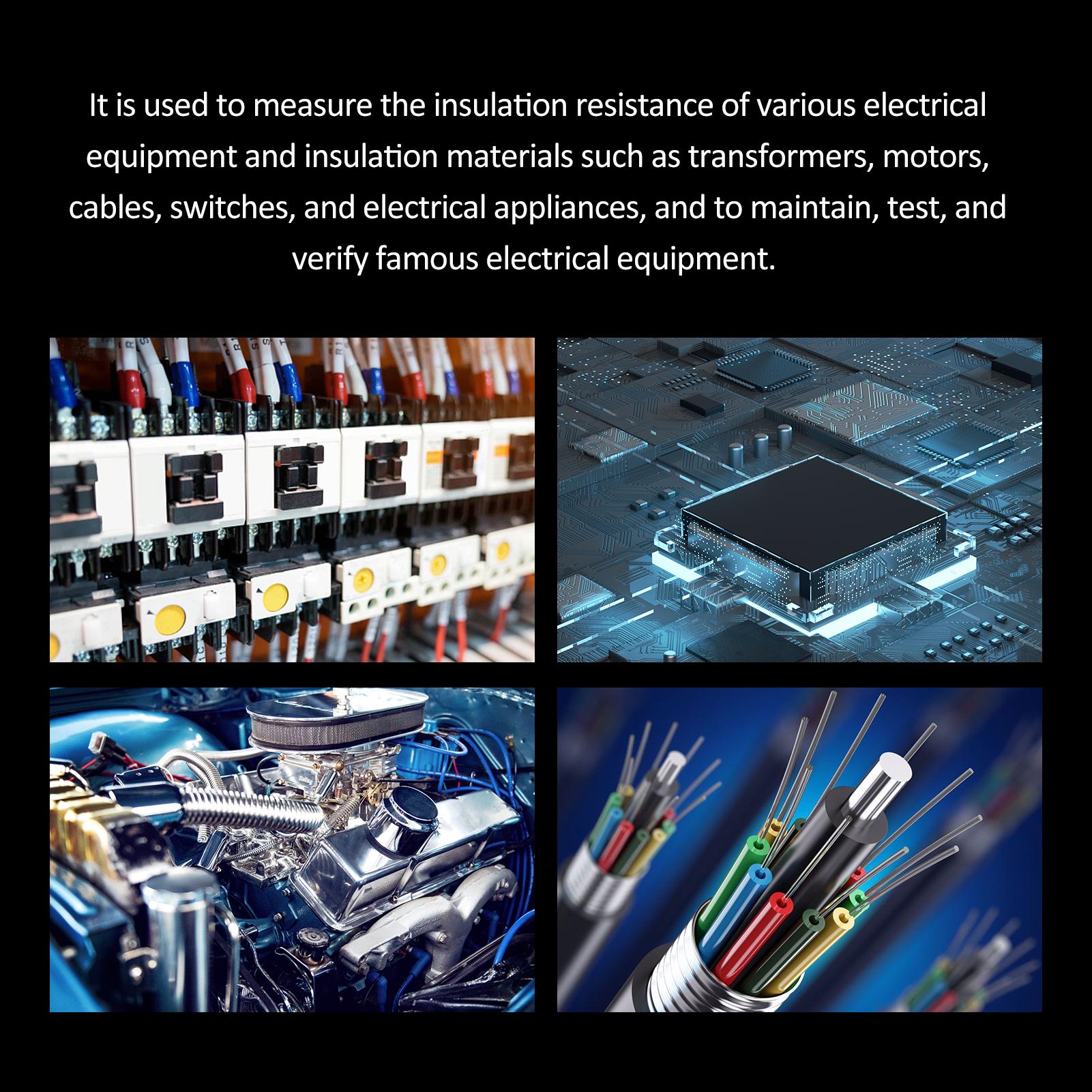 Resistance Tester Digital Ohmmeter Megger Handheld Insulation Tester ...