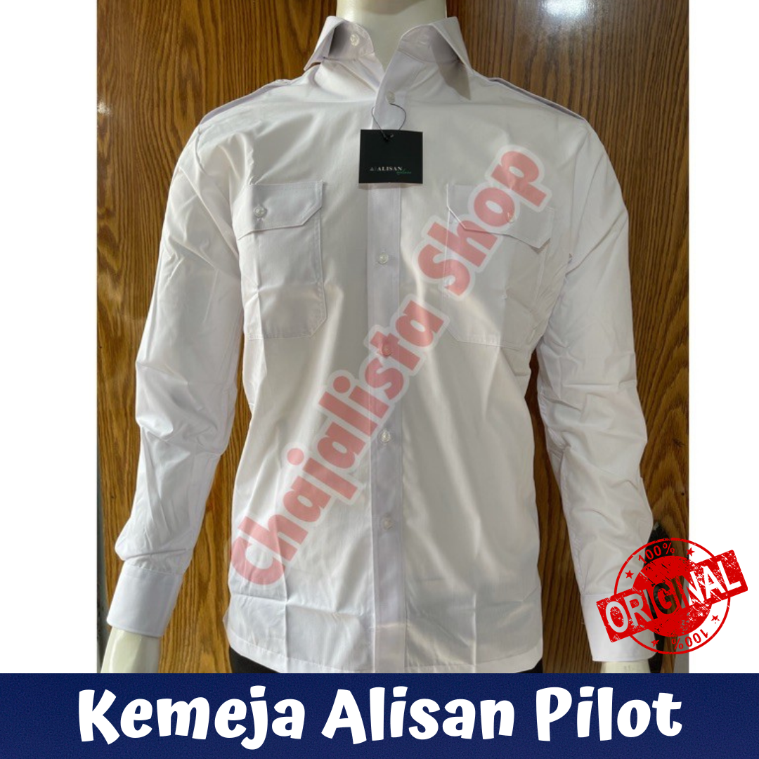 Baju kemeja kerja formal pria Alisan original seragam PNS putih pilot ...