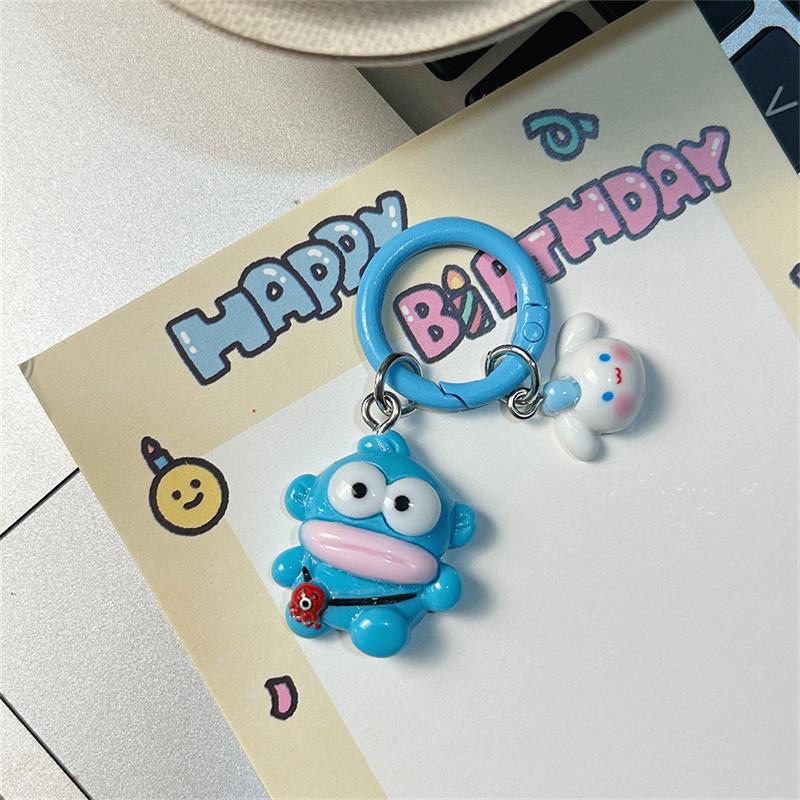 Cute Sanrio Hangyodon Hello Kitty Kuromi Cinnamoroll Keychain Pendant ...