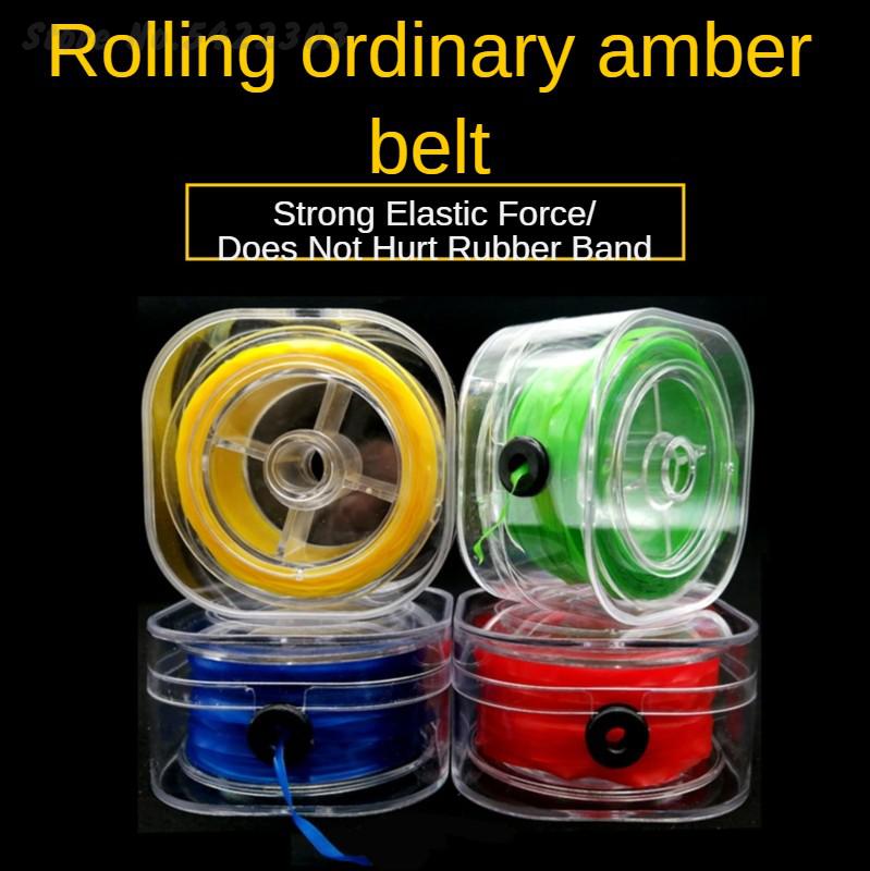 1 Roll 50m Elastic Rope Black Red Color Tied Fat Rubber Band Line ...