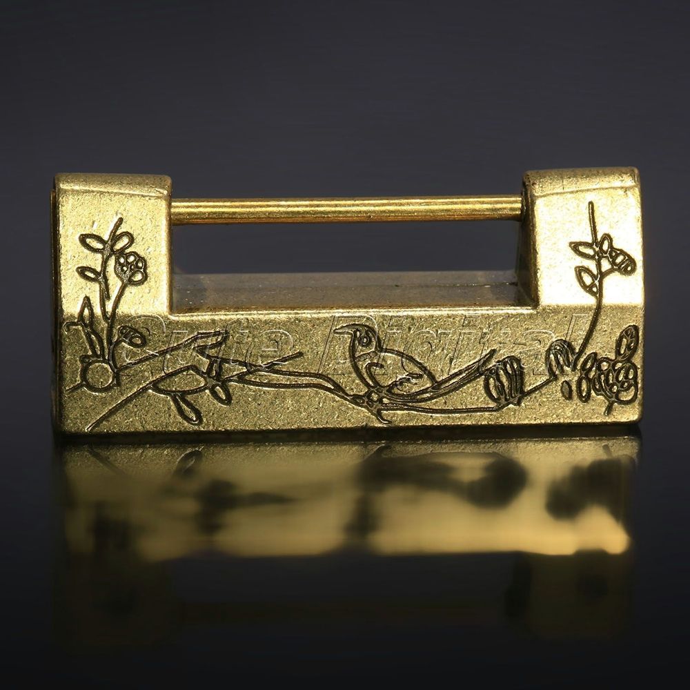 Old Style Carved Chinese Lock and Key Padlock Antique Locks Locks ...