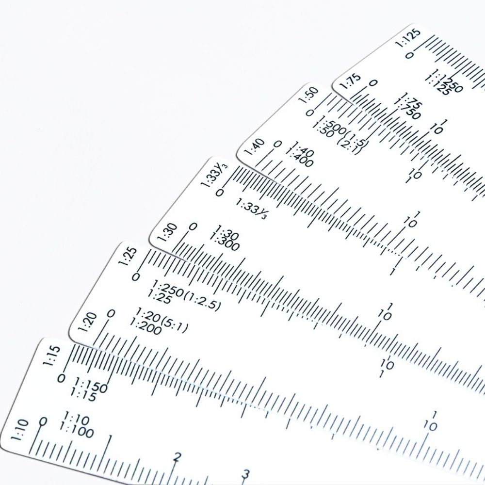 Interior Design 5 Blades Fan Shape Scale Ruler Multifunctional Drawing ...