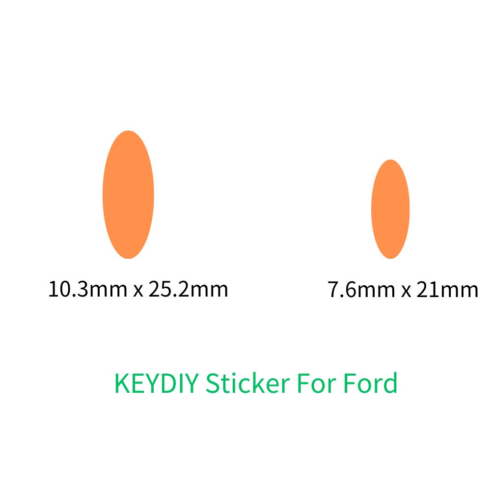 Keydiy Ovel Smart Remote Car Key Emblem Symbol Sticker Badges For Ford ...