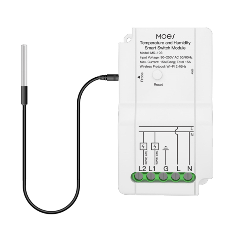 WiFi Smart Temperature Humidity Switch Module Sensor Dual Relay Output ...
