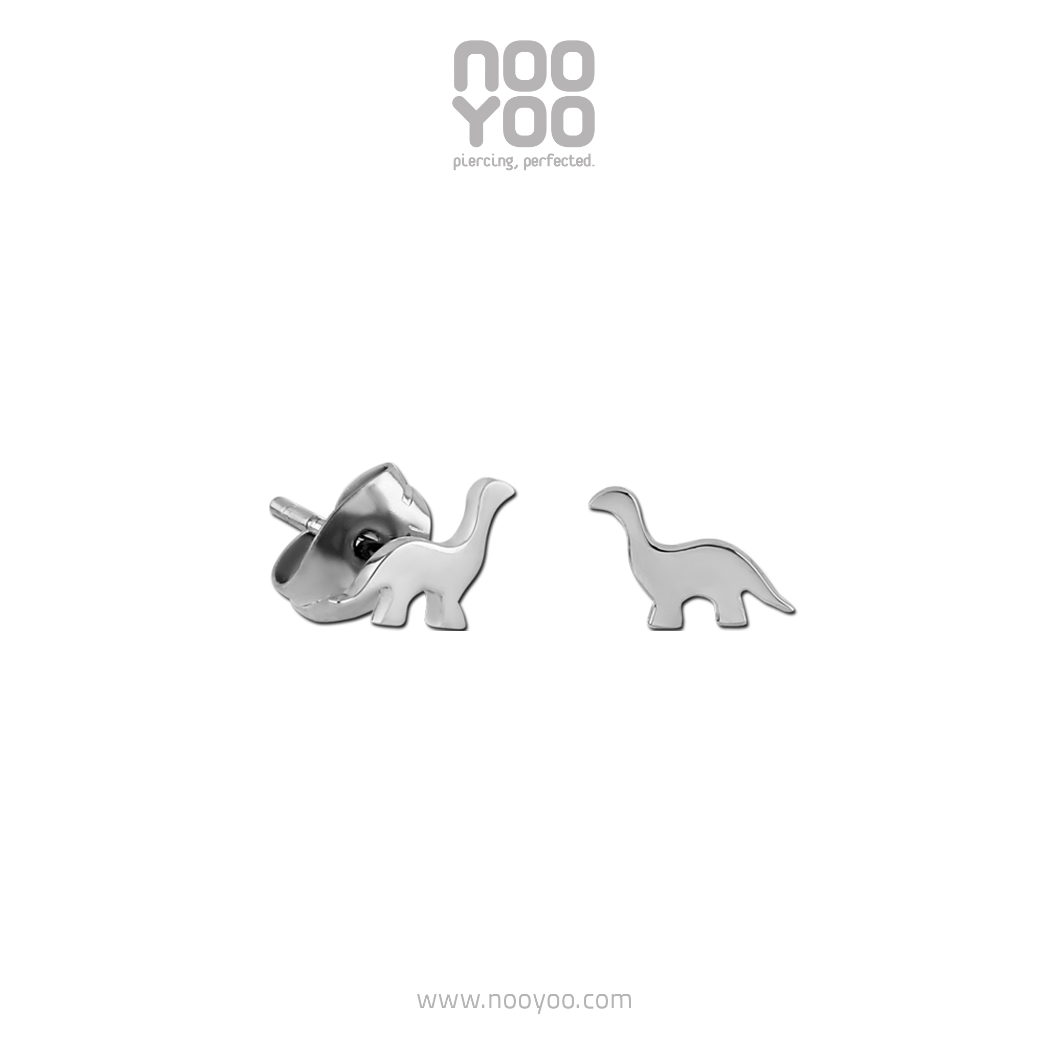 NooYoo ต่างหูสำหรับผิวแพ้ง่าย DINOSAUR Surgical Steel | Lazada.co.th