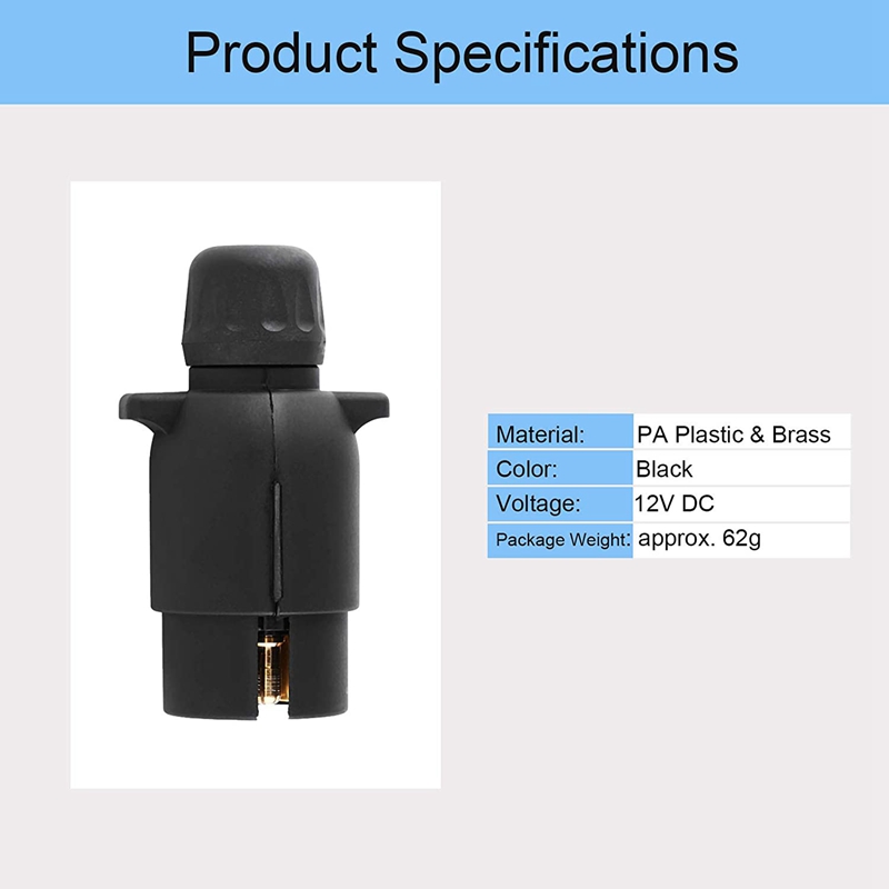 12N Type 7 Pin Plastic Trailer Caravan Plug Wiring Lights Adapter 12V ...