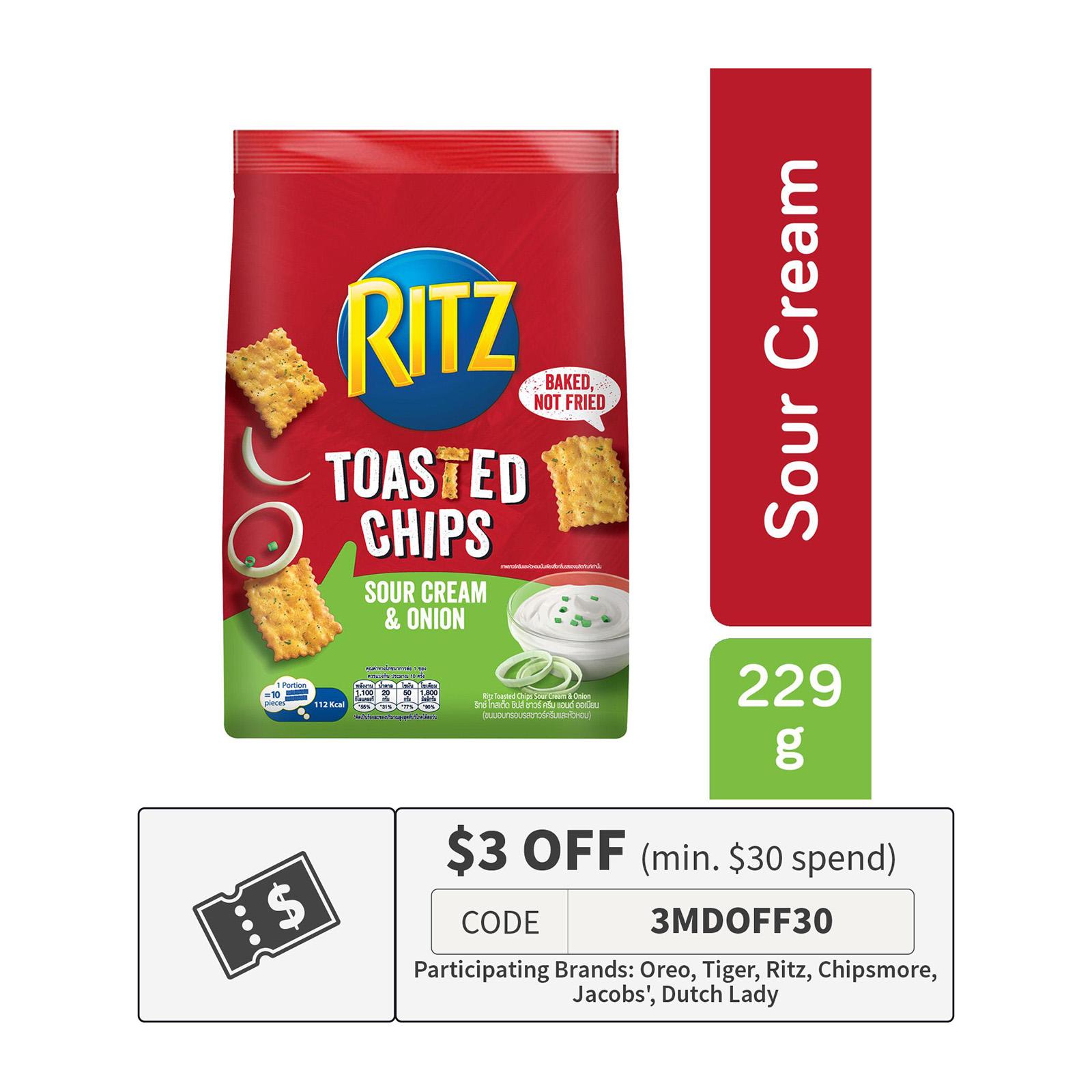 Ritz Toasted Chips Sour Cream & Onion Biscuits 229G | Lazada Singapore