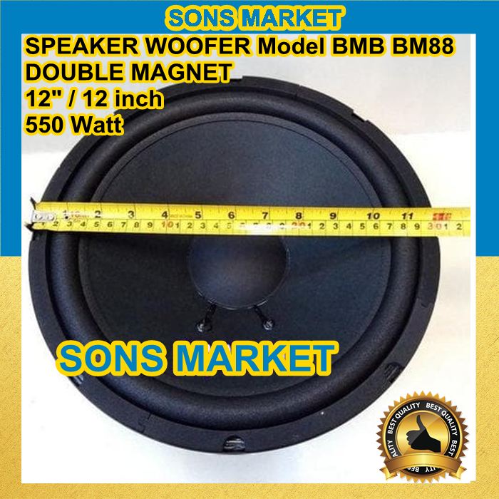 SPEAKER WOOFER MODEL BMB 12 inch 12" 550 watt SPEAKER DOUBLE MAGNET ...