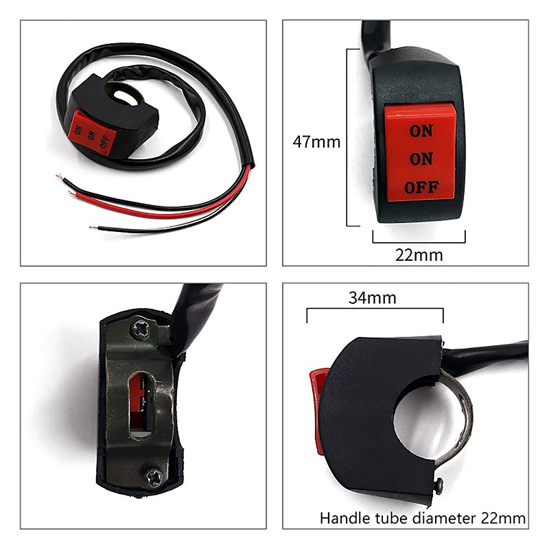 LED Headlight Switch Far Near Three Line Motorcycle Handlebar Switch ...