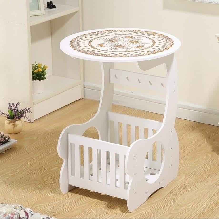 CORNER ROUND TABLE WITH STORAGE RACK | Lazada PH