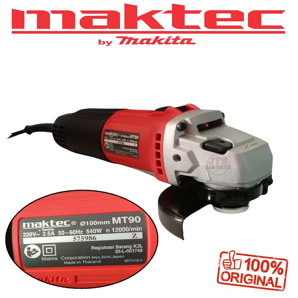 MAKTEC By MAKITA Mesin Gerinda Tangan 4'' 100mm Angle Grinder Gurinda ...