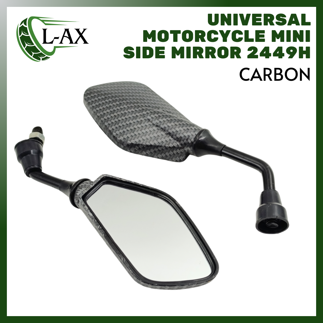 UNIVERSAL CARBON MINI SIDE MIRROR FOR HONDA MOTORCYCLE 2449-MINI-H ...