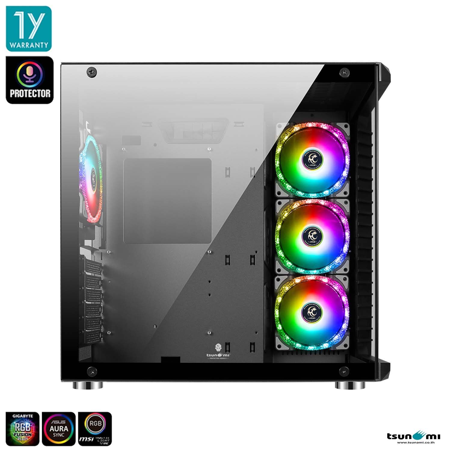 เคสคอมพิวเตอร์ Tsunami Protector Vision II Sound Sync ARGB Panorama ...