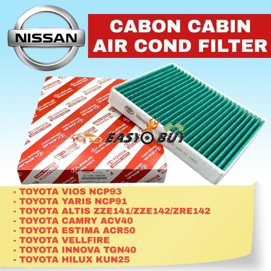 TOYOTA CARBON CABIN AIR COND FILTER -TOYOTA VIOS NCP93 NCP150 NSP151 ...