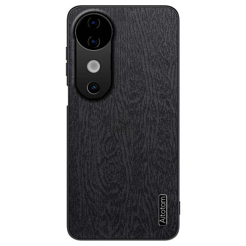 Phone case Vivo V40 Pro Wood Texture Canvas Hrad Shockproof Back Cover ...