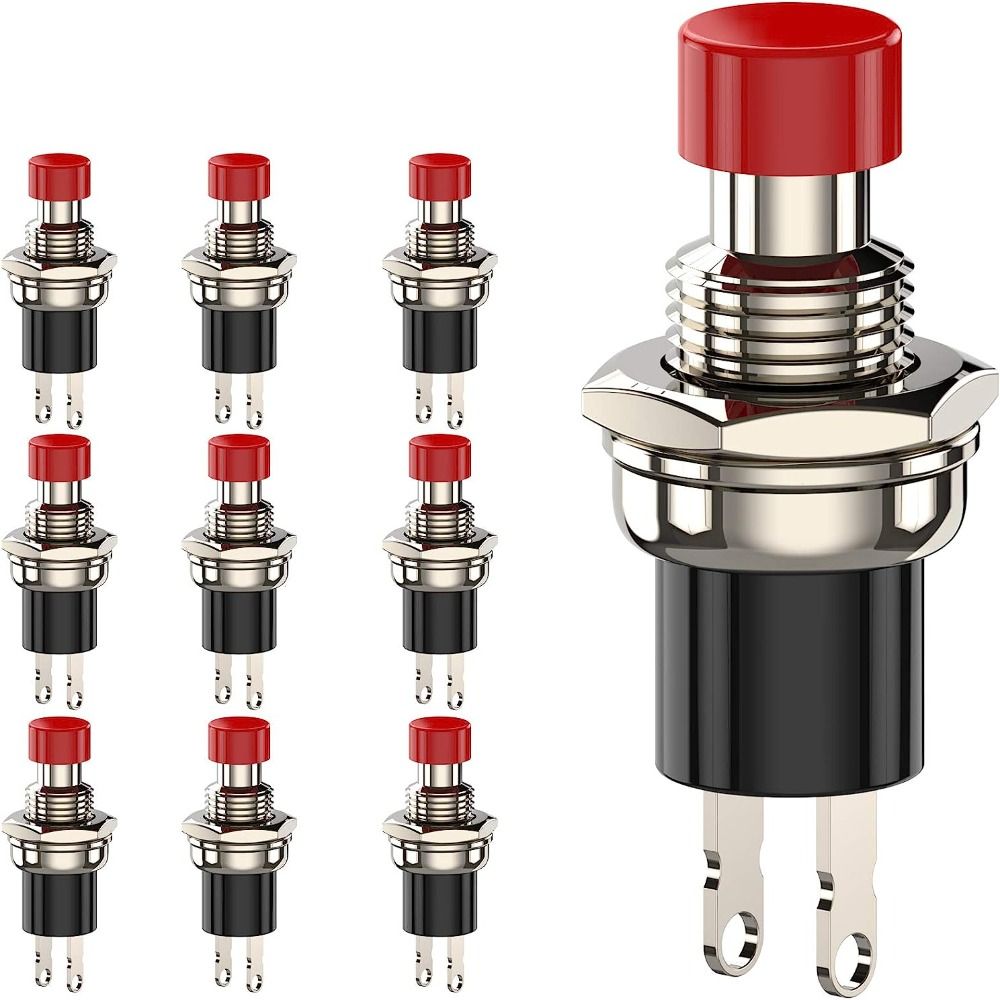 【COD&Ready Stock】10pcs 250VAC Mini Push Button Switch 1A Black Cap ...