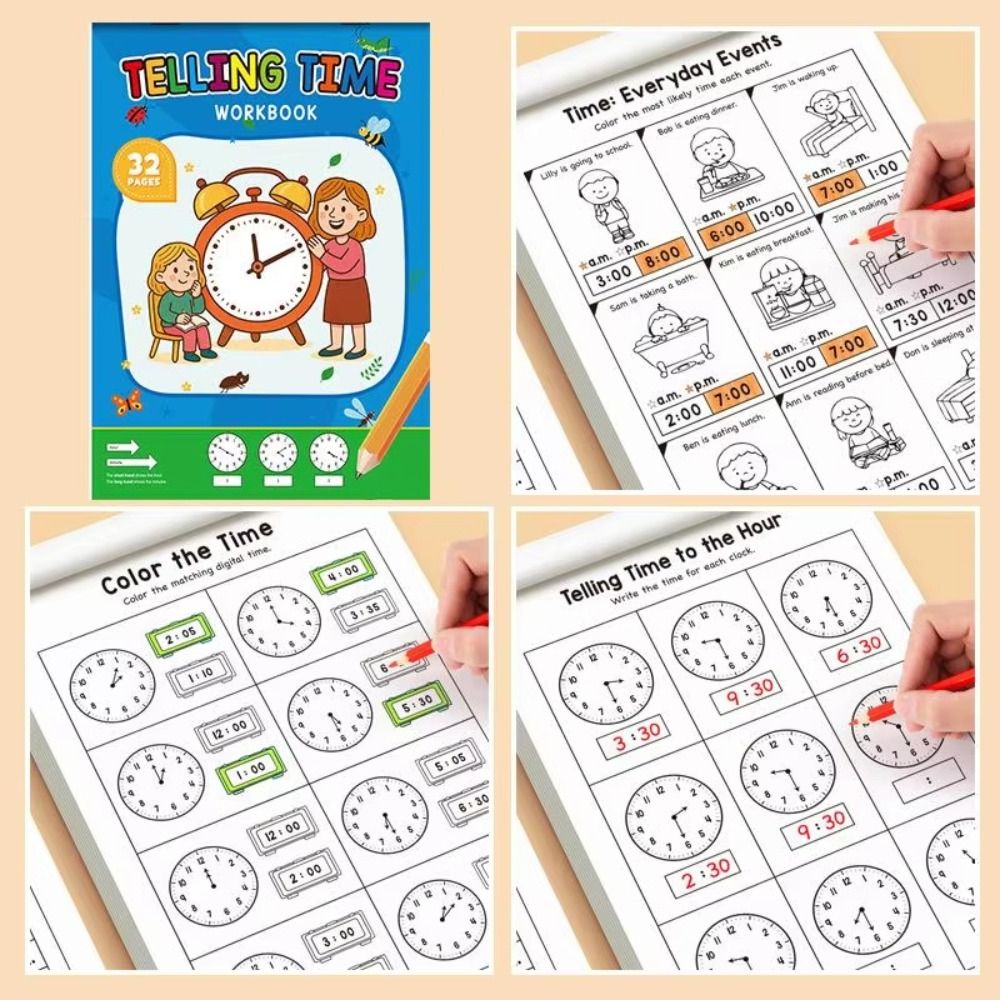 Cartoon Stick Figures Exercise Time Cognition Book Tracing Stationery ...