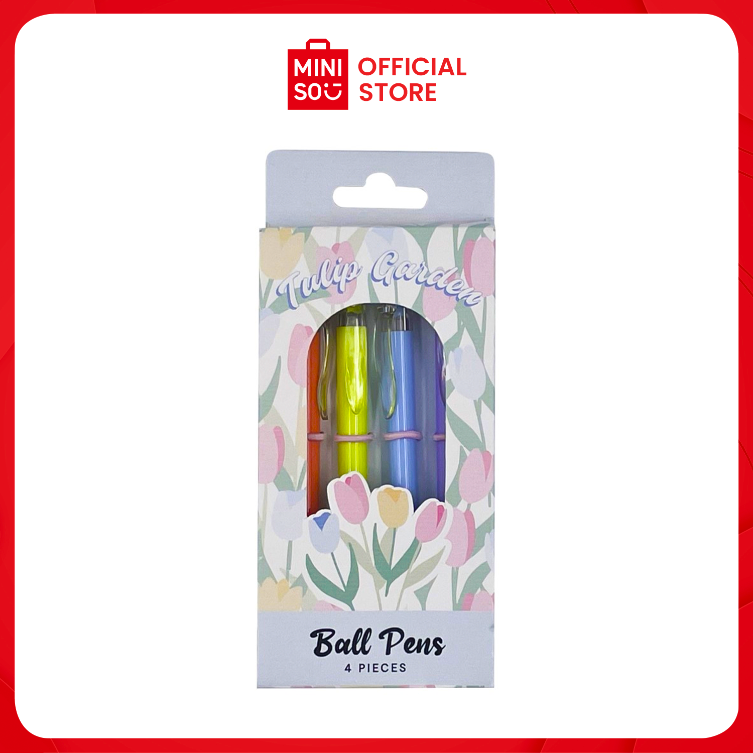 MINISO Tulip Garden Collection Ballpoint Pen 4 Pack PDQ | Lazada PH