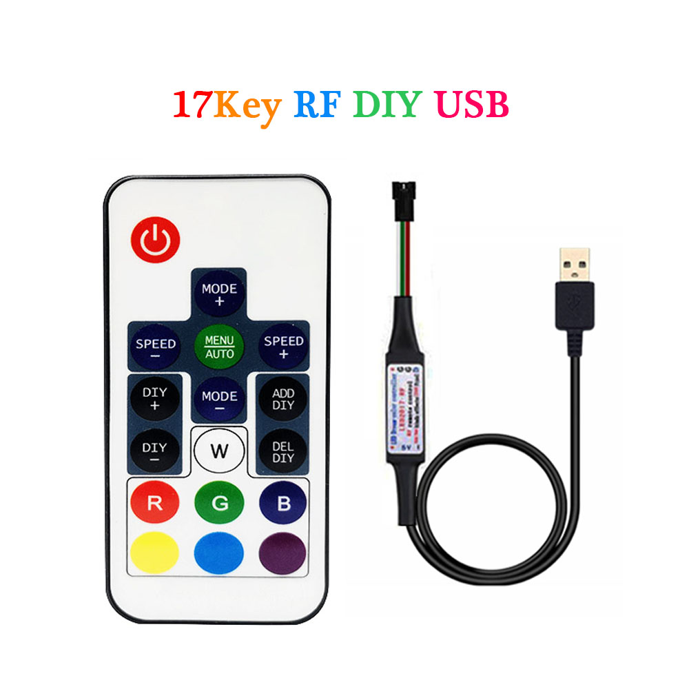 Ws2812b Ws2811 Led Pixel Strip Controller Usb/dc 3keys Rf 14/17/21keys ...