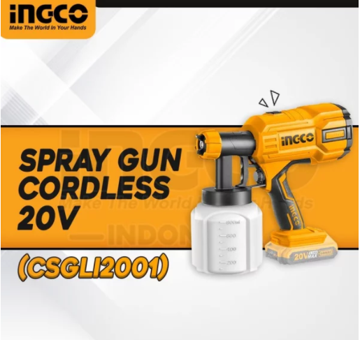 Mesin Semprot Cat Spray Gun Cordless INGCO CSGLI2001 Spraygun Battray ...