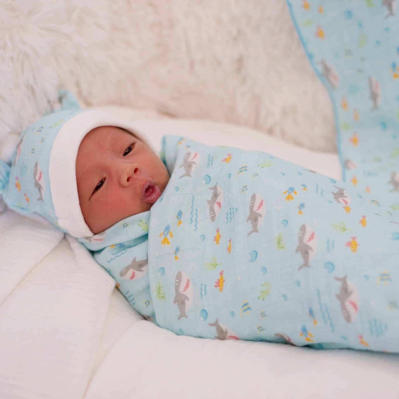 Baby Co. (Under The Sea Collection) Swaddle Cloth ผ้าห่อตัวมัสลินคอตตอน ...