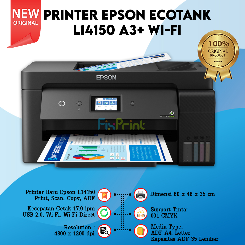 Wide Format All-in-One Printer Epson L14150 A3+ Print Scan Copy WiFi ...