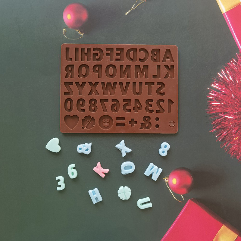 English Letter Silicone Mold Alphanumeric Candy Biscuit Jelly Ice ...