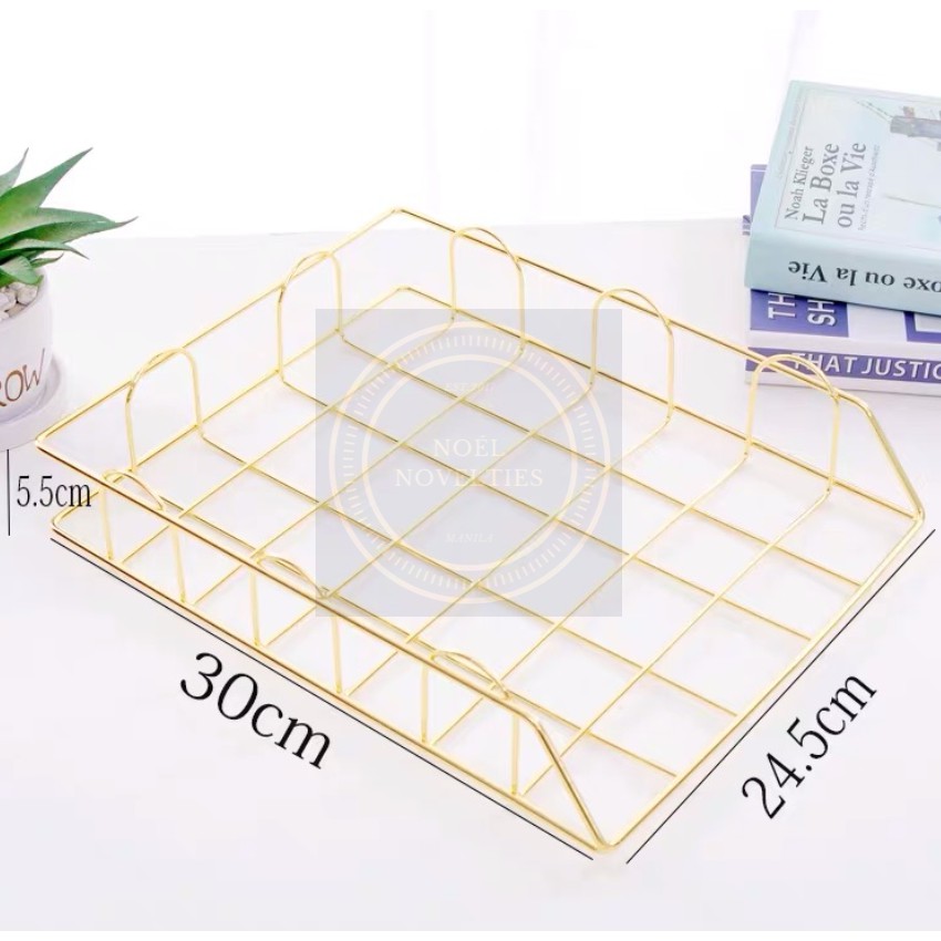 NN 1 PIECE Gold/Rose Gold Stackable Paper Tray/Holder Office Stationery ...
