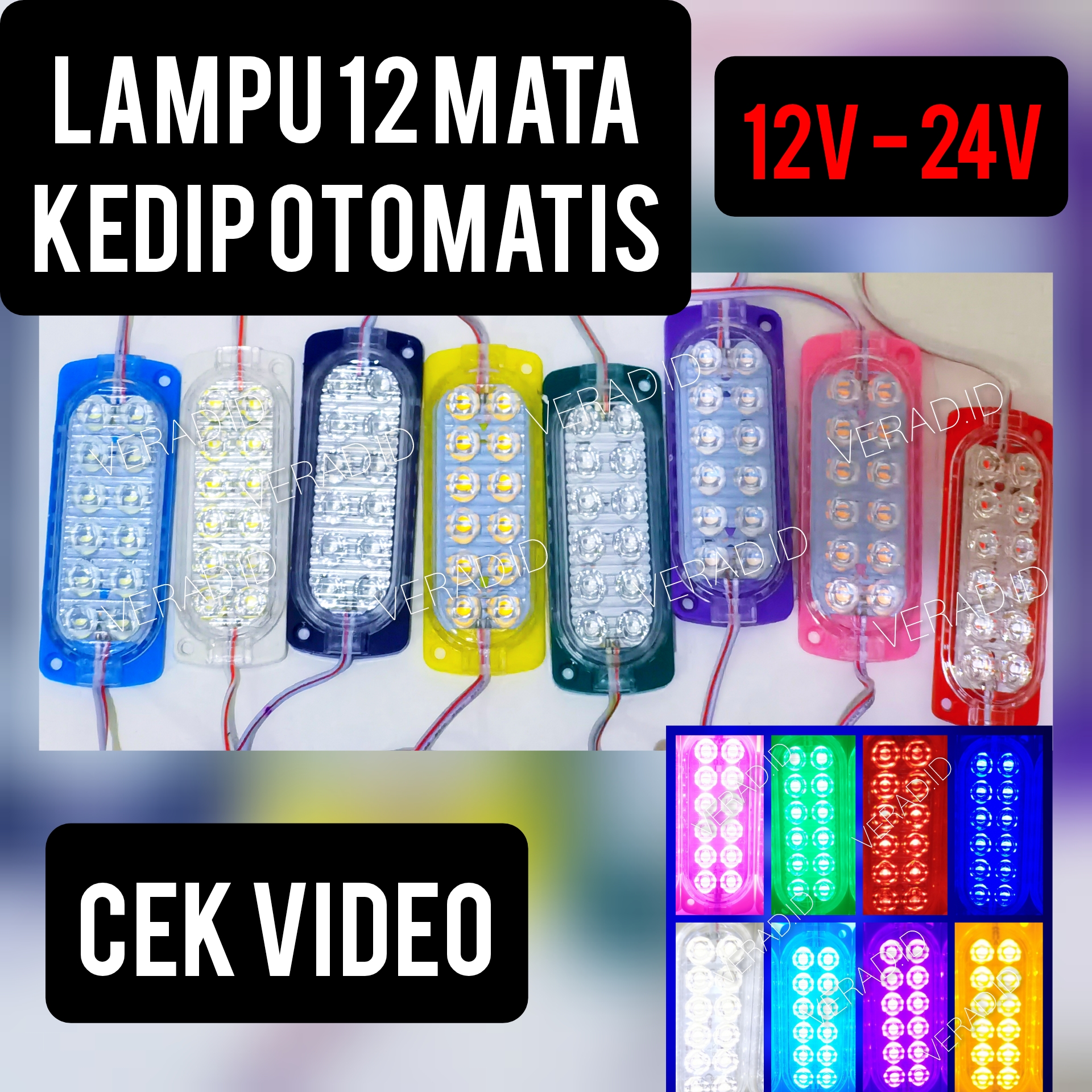 LAMPU 12 MATA ULTRASONIC KEDIP OTOMATIS ULTRASONIC 12 VOLT 24 VOLT | Lazada Indonesia