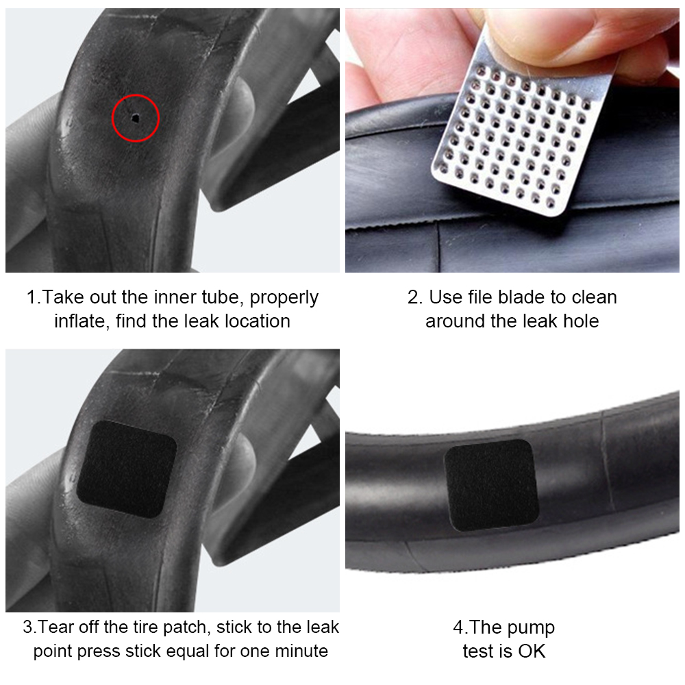 FG 6PCS/Box Bicycle Glue-Free Tire Patch With Polishing Disc Leak-Proof ...
