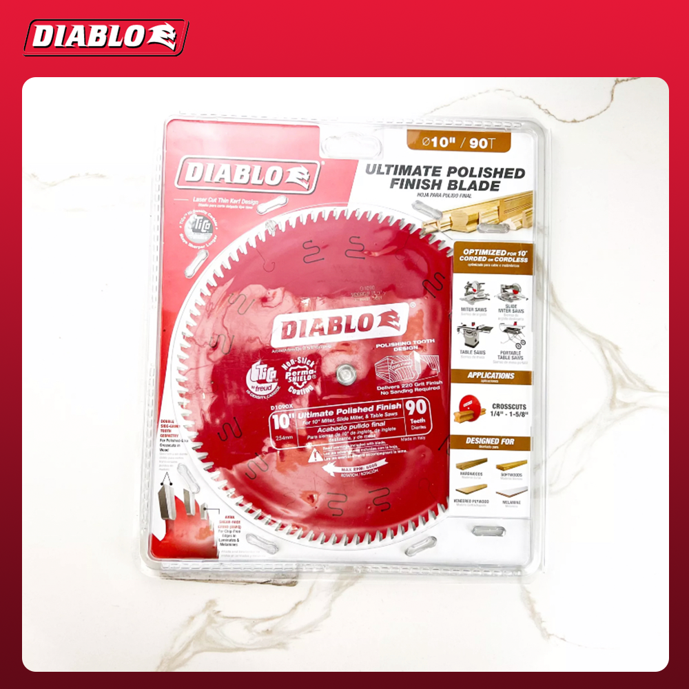 Freud Diablo 10” (254 mm) 90 Teeth Ultimate Polished Finish Table Saw ...
