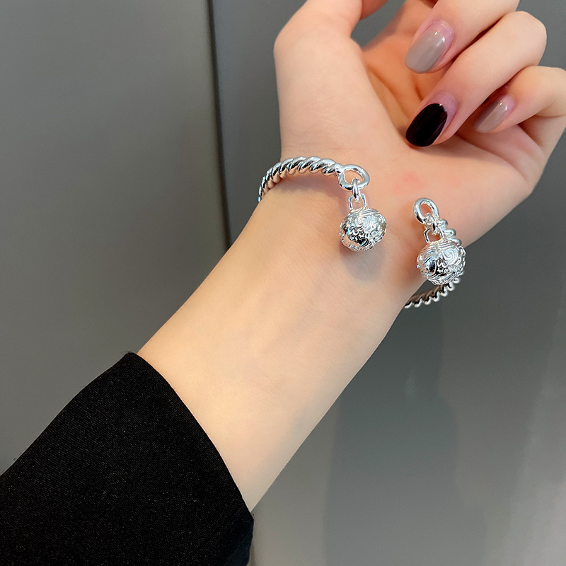 【Mega Sale】Bell Bracelet Women's Ins Couple Twist Line One Step Jingle ...