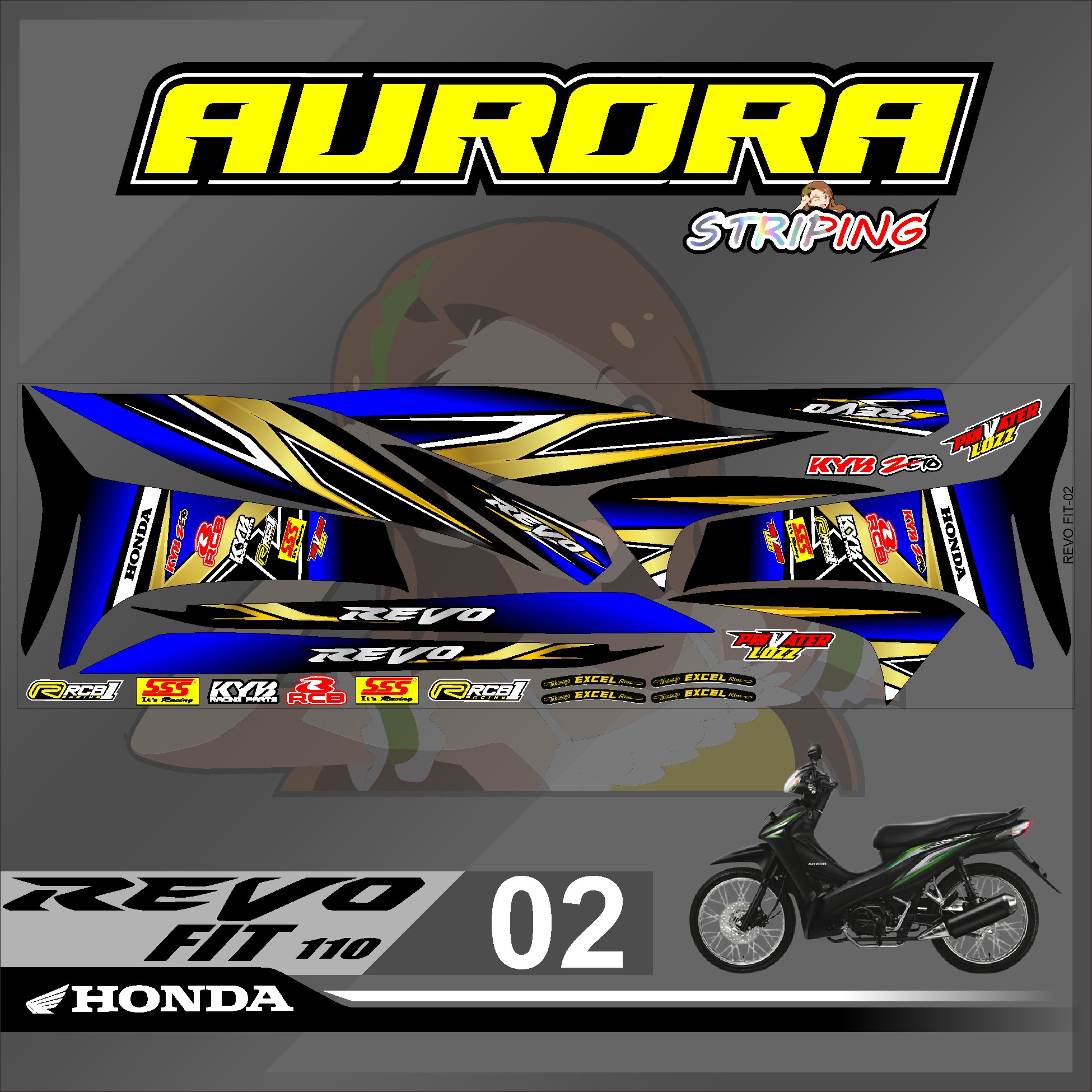 COD Striping Sticker Revo VIT - Stiker Lis Variasi Revo FIT Desain ...