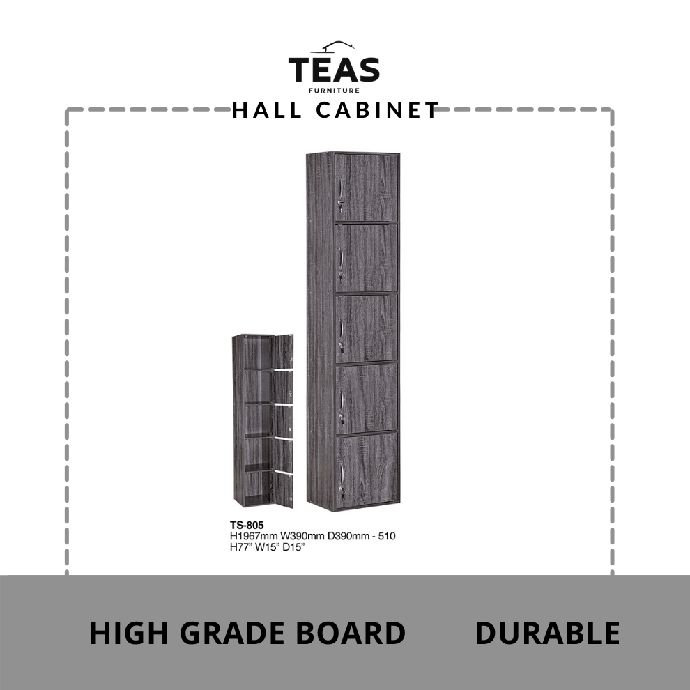 TEAS 6Feet 5 Doors Bookshelf With Lock/Storage Box/ Cabinet with Locker ...