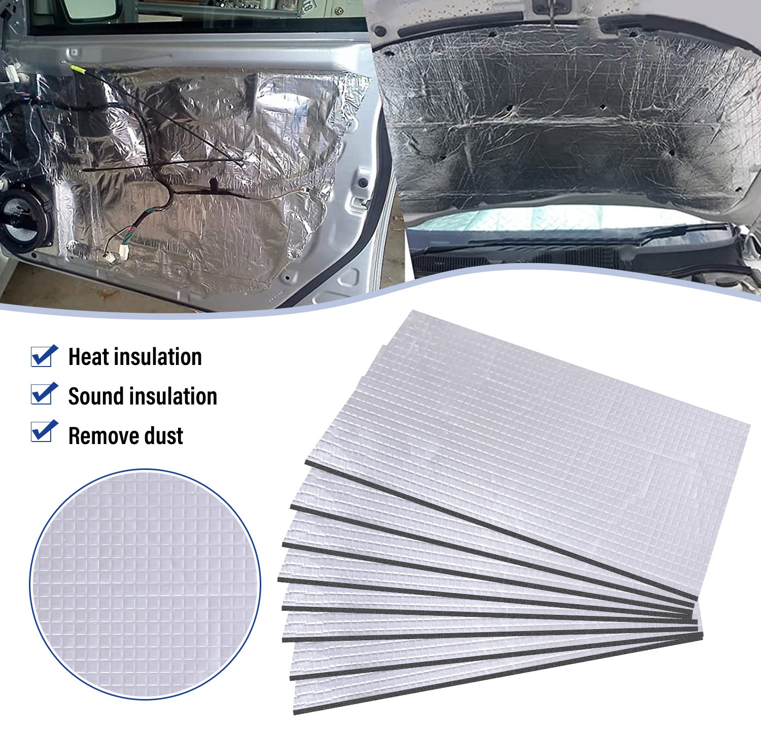 【Too much love!】10/20/30/40 Sheets Car Sound Deadener Heat Insulation ...