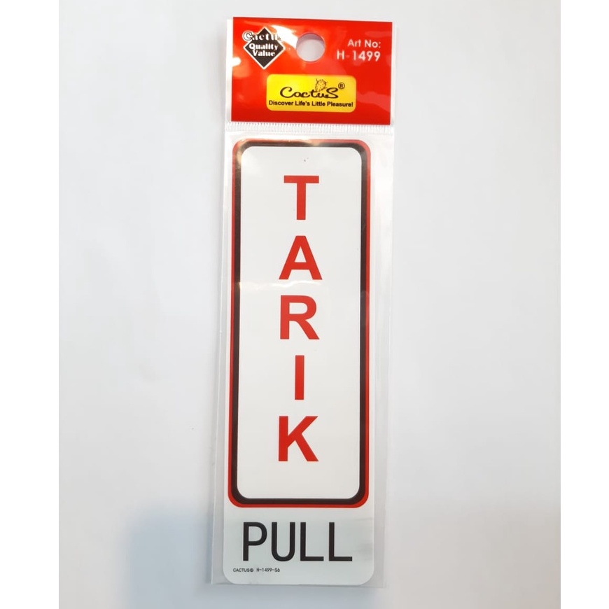 1499- Signage Push Pull Sticker / Pelekat Tolak Tarik (1pcs/packet ...