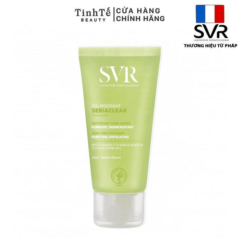 Sữa rửa mặt SVR chứa PHA dành cho da hỗn hợp, da dầu mụn SVR Sebiaclear Gel Moussant 55ml ...