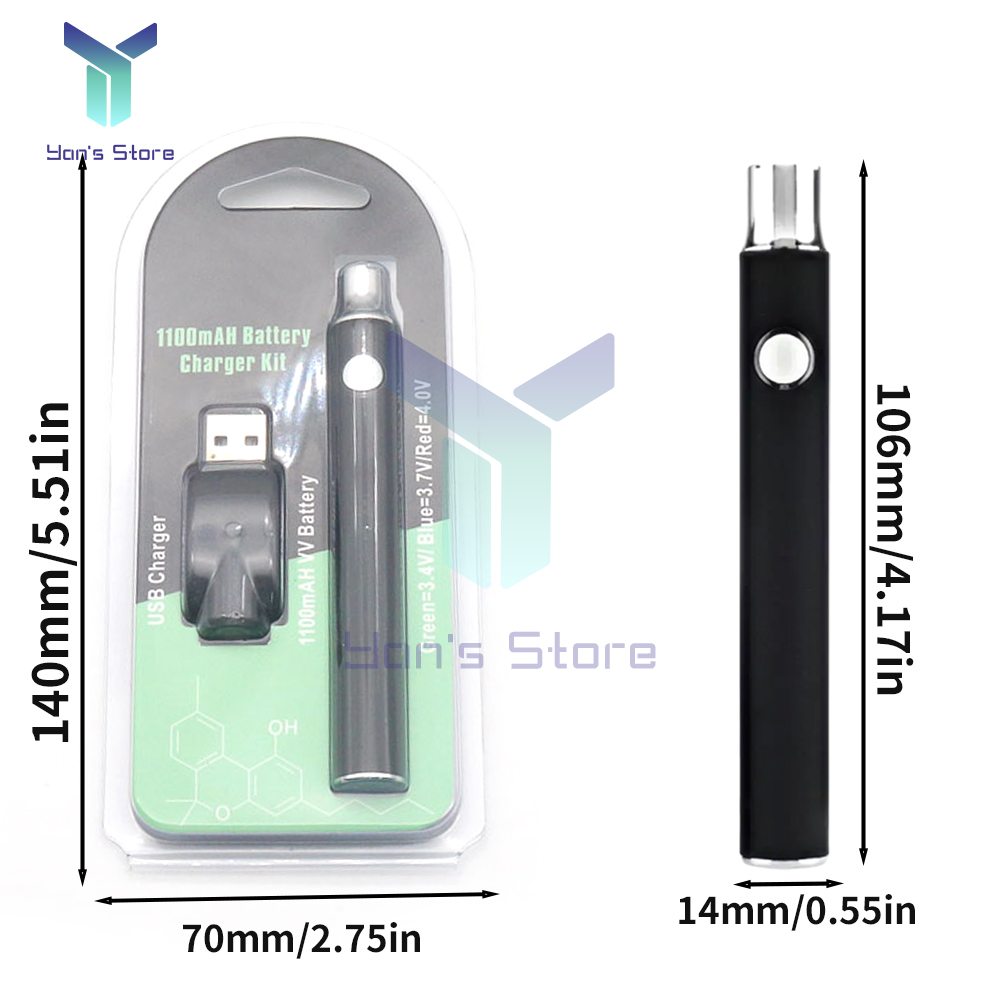1100mah 510 Thread Cart Pen Button Set Heat Devices Adjustment Heating ...
