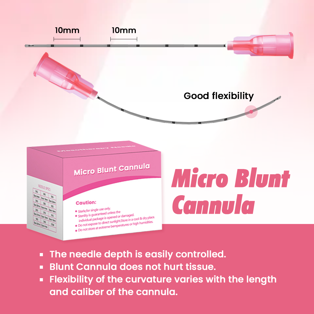 Blunt Cannula 22G 25G 27G 50mm 70mm High Flexible Use for Fine Care ...