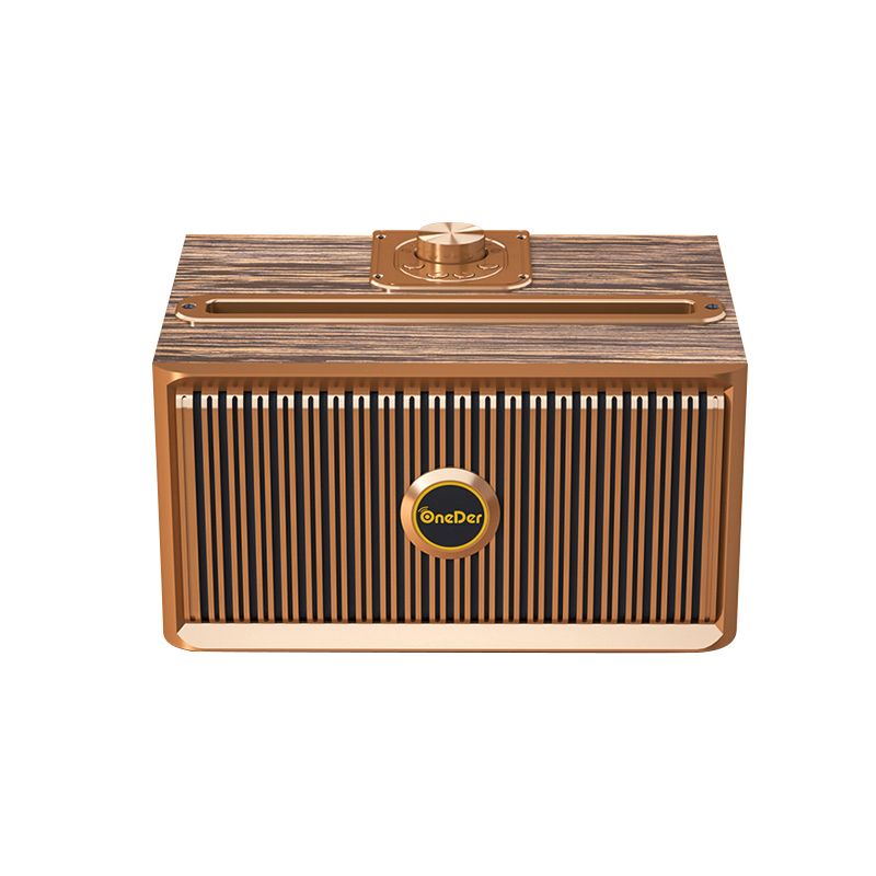 Oneder-V6 ลำโพงบลูทูธไม้ย้อนยุคไร้สาย แบบพกพากลางแจ้งเดสก์ท็อป เสียงเบสวิทยุ - Dolphin Tech ...