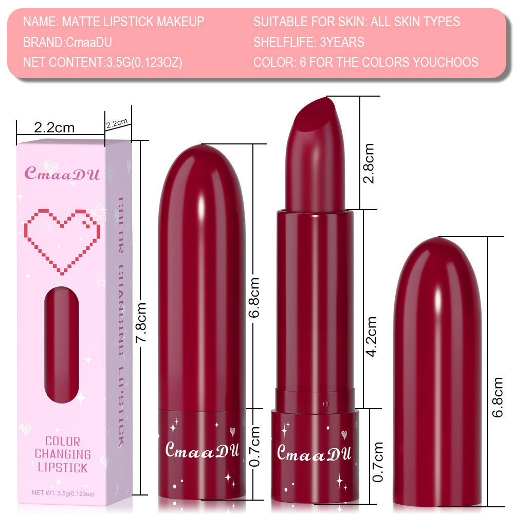 CmaaDu 6Color Waterproof Fruit Color Tinted Shine Changing Moisturizing ...