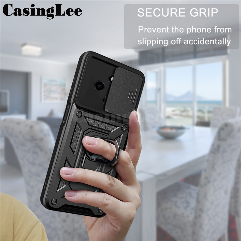 For Redmi 14C Case Armor Ring Case Cover Adsorb Car Holder Shockproof ...