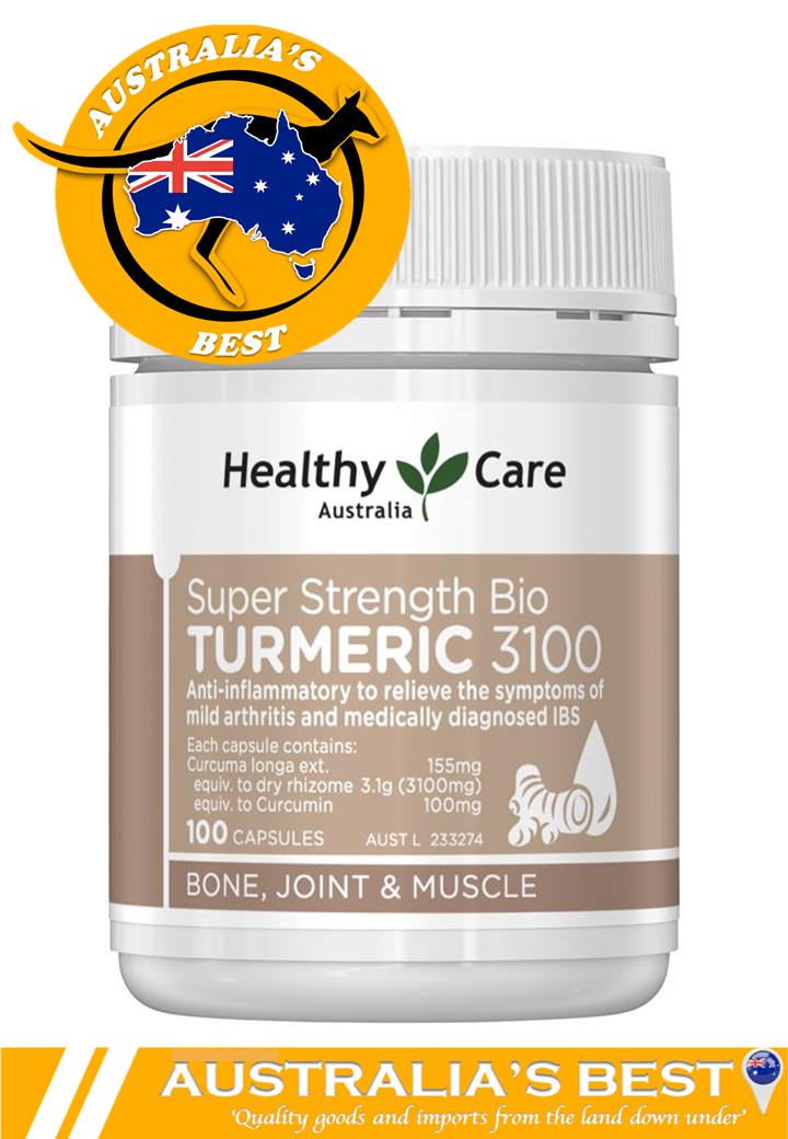 HEALTHY CARE AUSTRALIA Super Strength Bio-Turmeric 3100 100 Capsules ...
