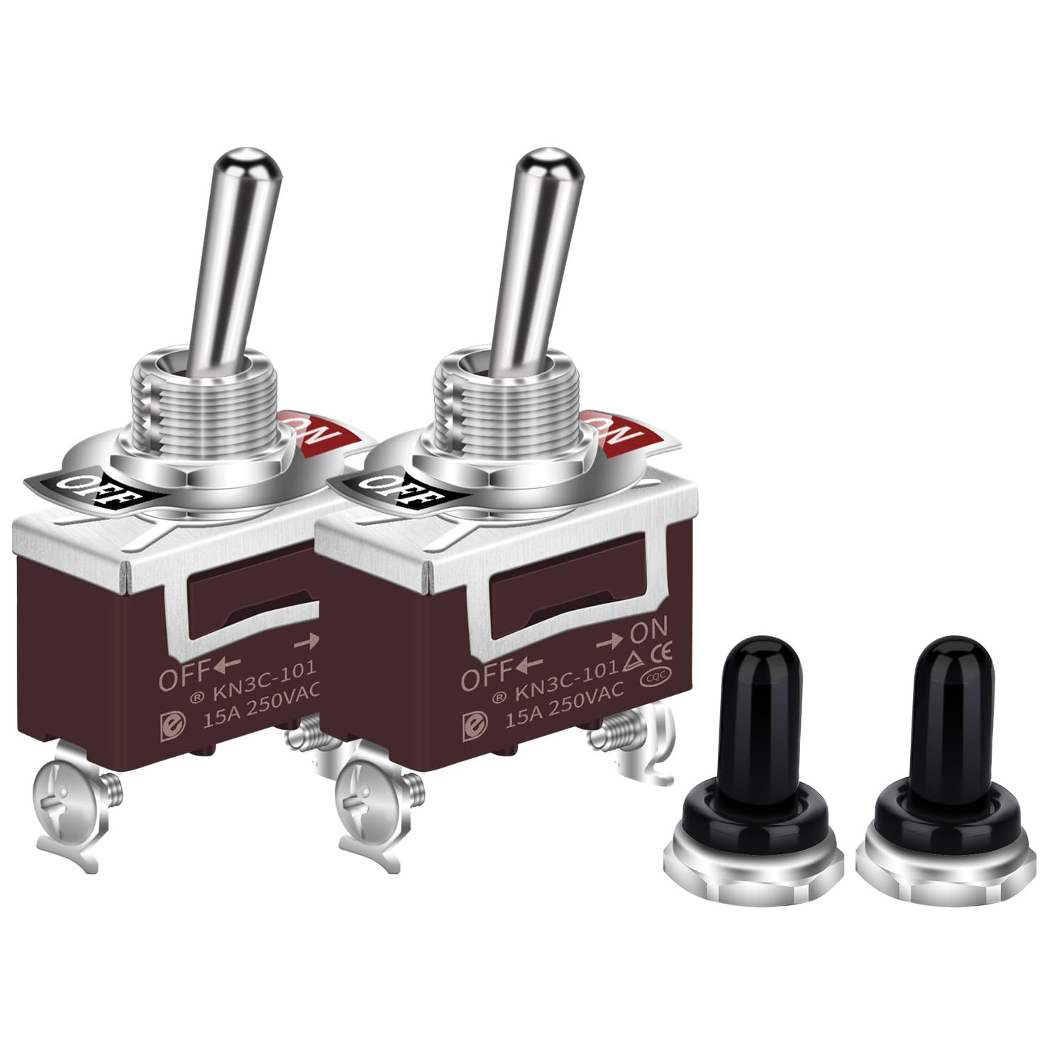 2pcs 12v Dc 125v Spst 2 Pin Waterproof Marine Toggle Switch 12 Volt On ...