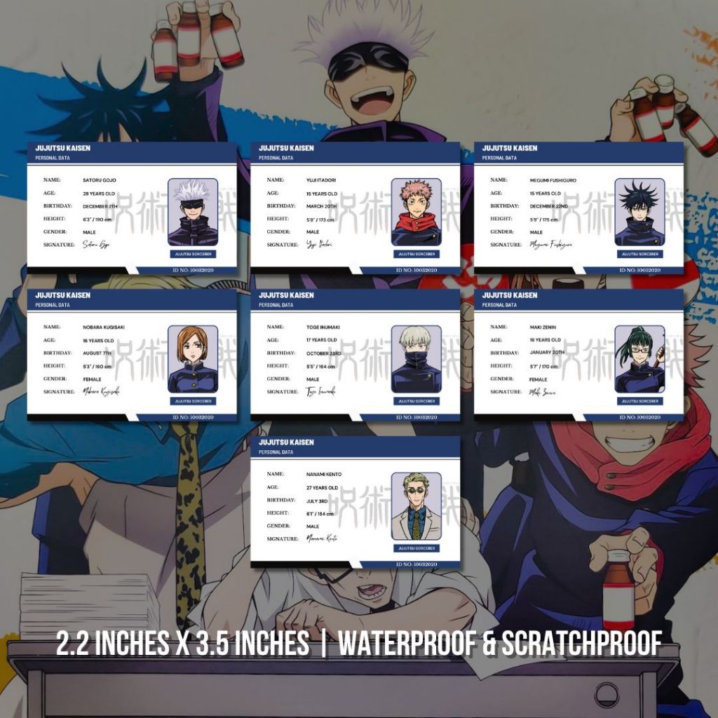 Jujutsu Kaisen Anime ID Cards Profile Cards | Lazada PH