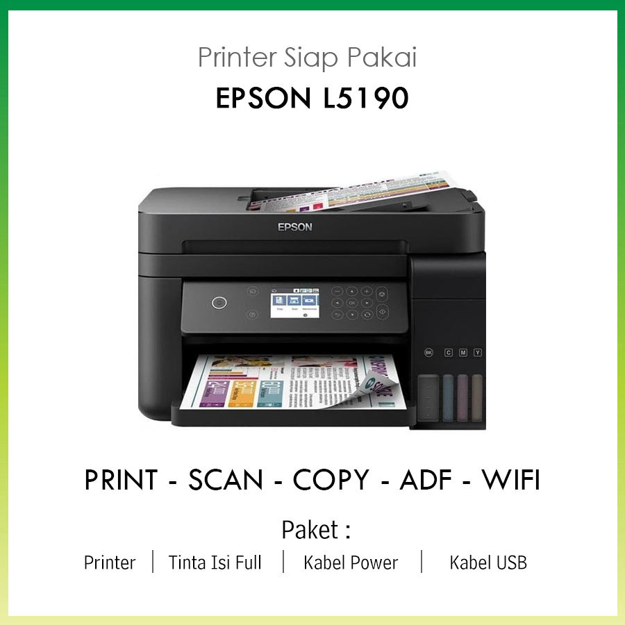 PRINTER SECOND EPSON L5190 PRINT SCAN COPY ADF WIFI | Lazada Indonesia