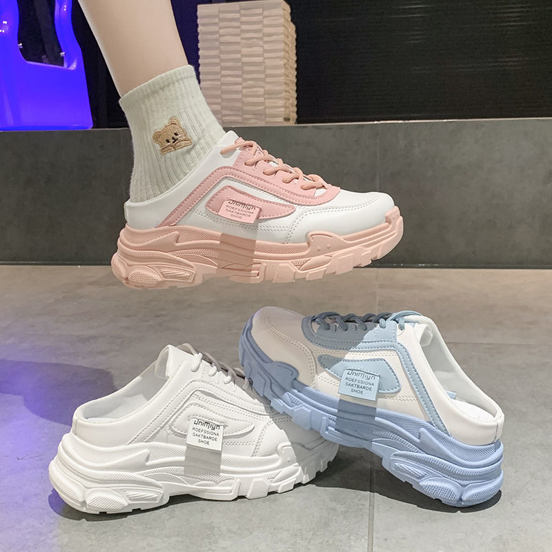 ระบายอากาศแฟชั่นเป่าโถวครึ่งรองเท้าแตะของผู้หญิงใหม่แพลตฟอร์มรองเท้า ...