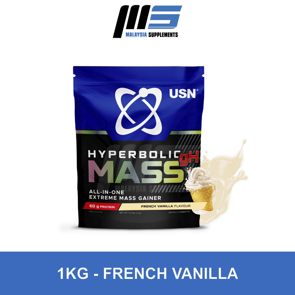 USN Hyperbolic Mass gH (1kg) - Protein Mass, Muscle Building, Weight ...
