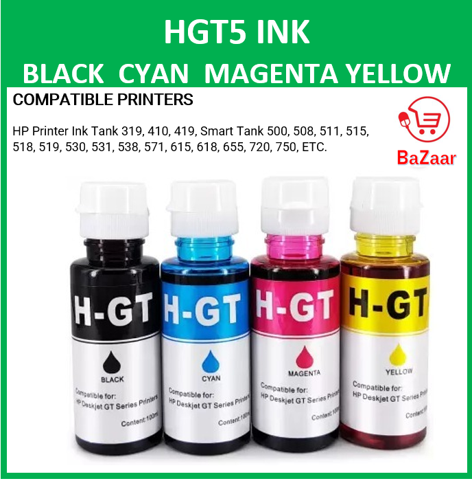 Compatible HP Ink Bottle GT52 GT53XL Refill for HP SmartTank DeskJet ...