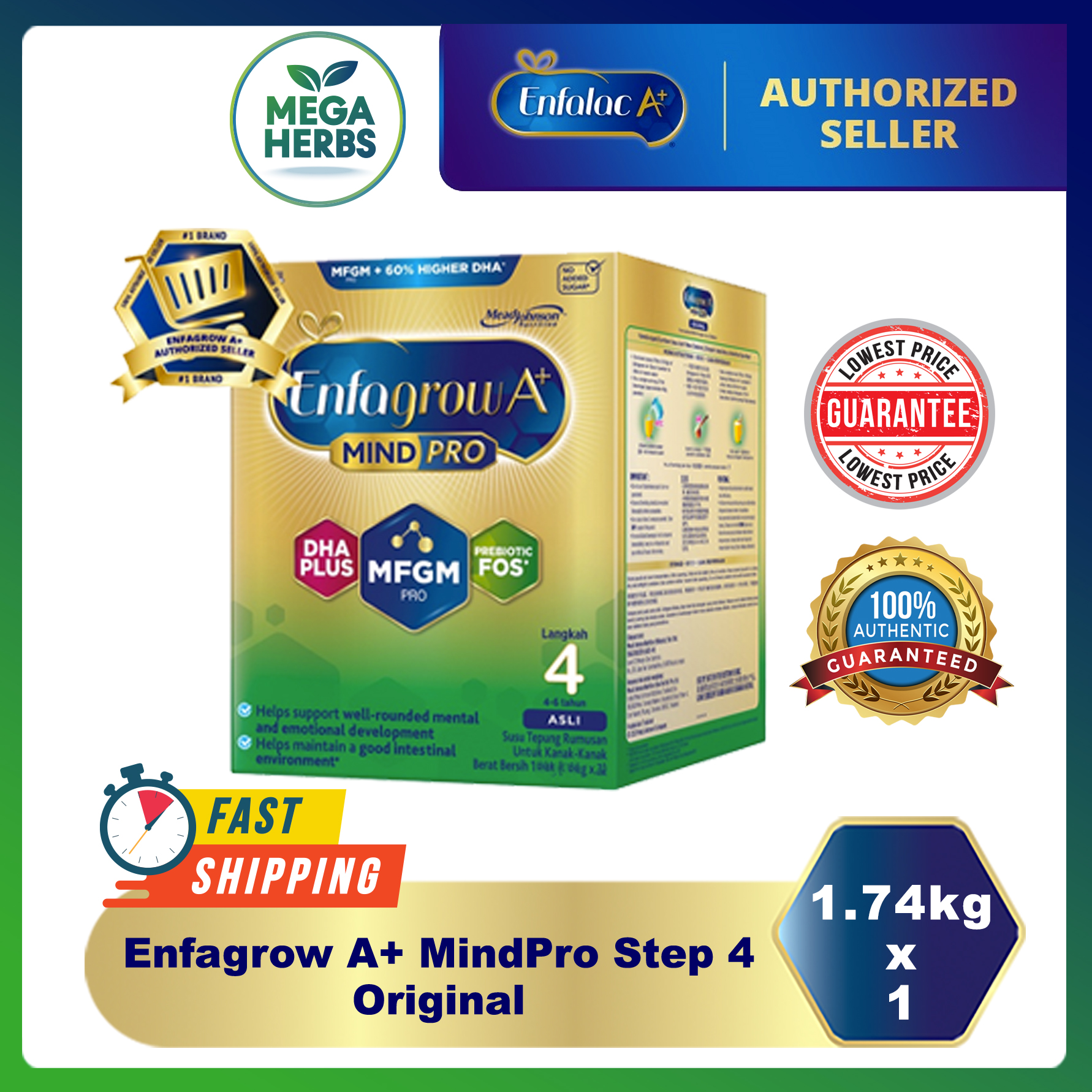 Enfagrow A+ MindPro 2FL Step 4 Original - 1.74kg | Lazada